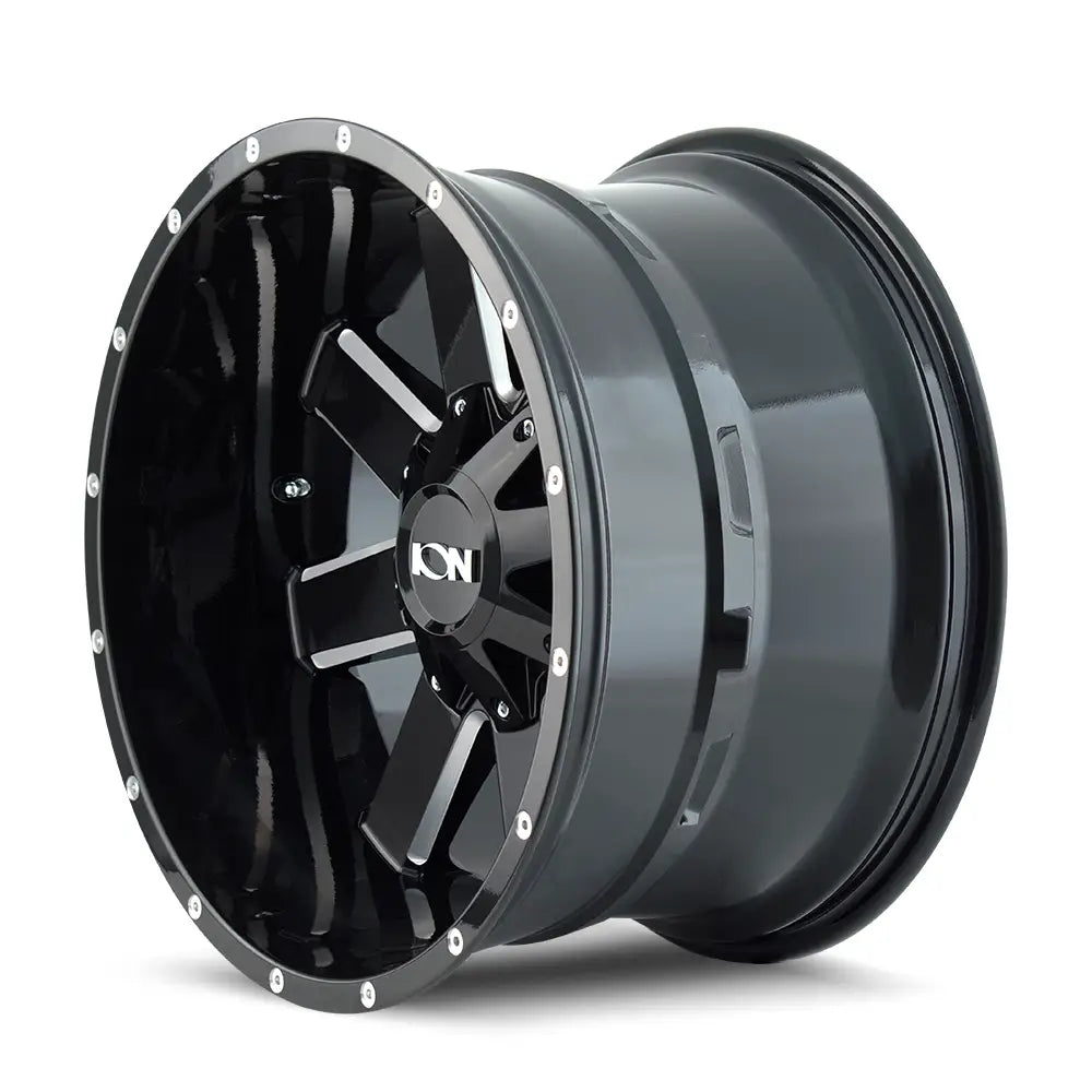 ION 141 GLOSS BLACK MILLED 18x9 6x120/6x139.7 18MM 78.1MM | TOTO Tire
