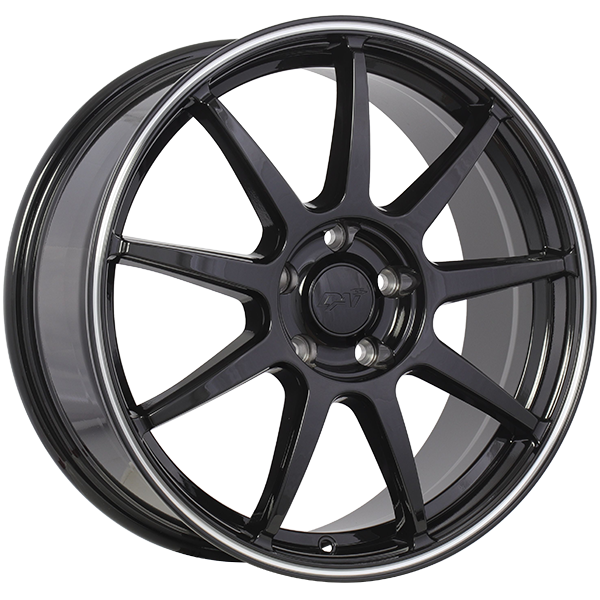 DAI Wheels REV 18x7.5 5x114.3mm ET45 CB67.1mm Gloss Black Machined Lip ...